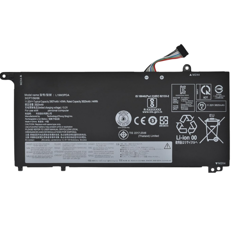 بطارية Lenovo L19L3PDA أصلي متوافقة مع ThinkBook 14 وThinkBook 15